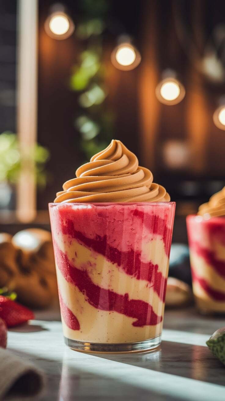 Strawberry Peanut Butter Swirl Slushie - Slushie Rush