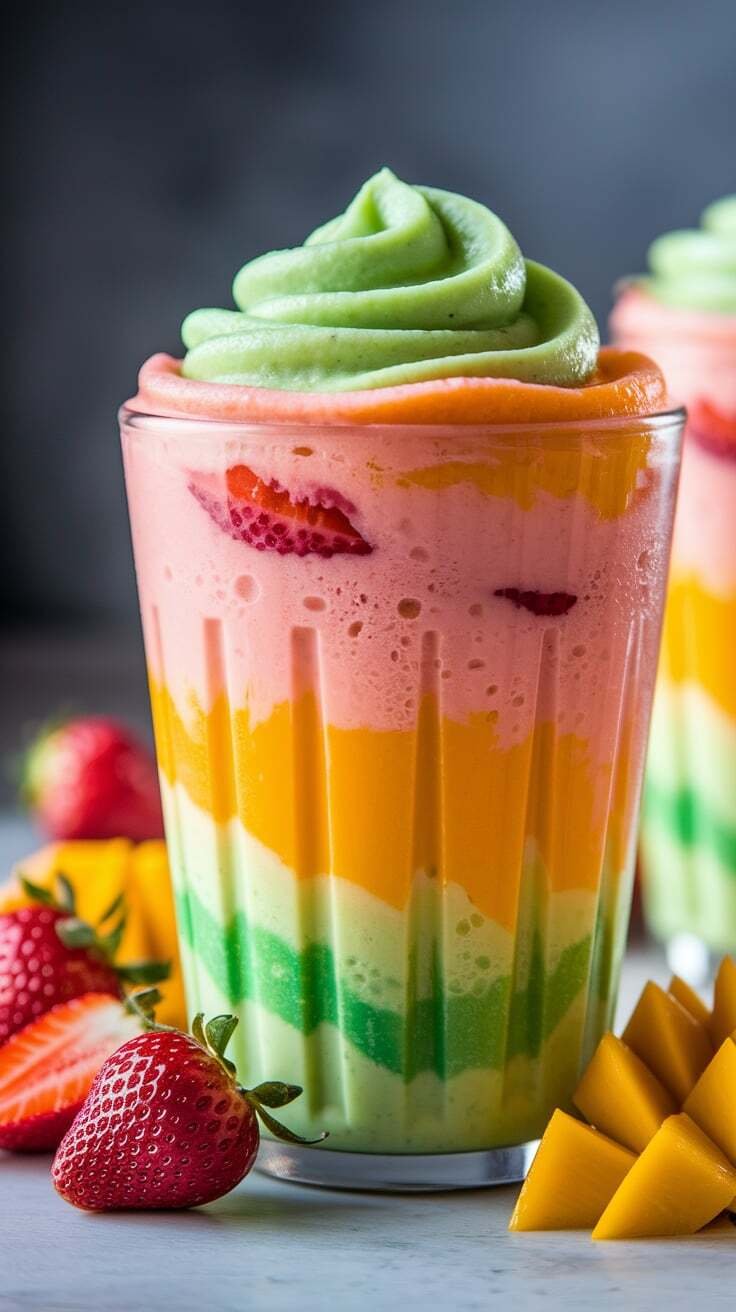 Strawberry Mango Green Swirl Slushie - Slushie Rush